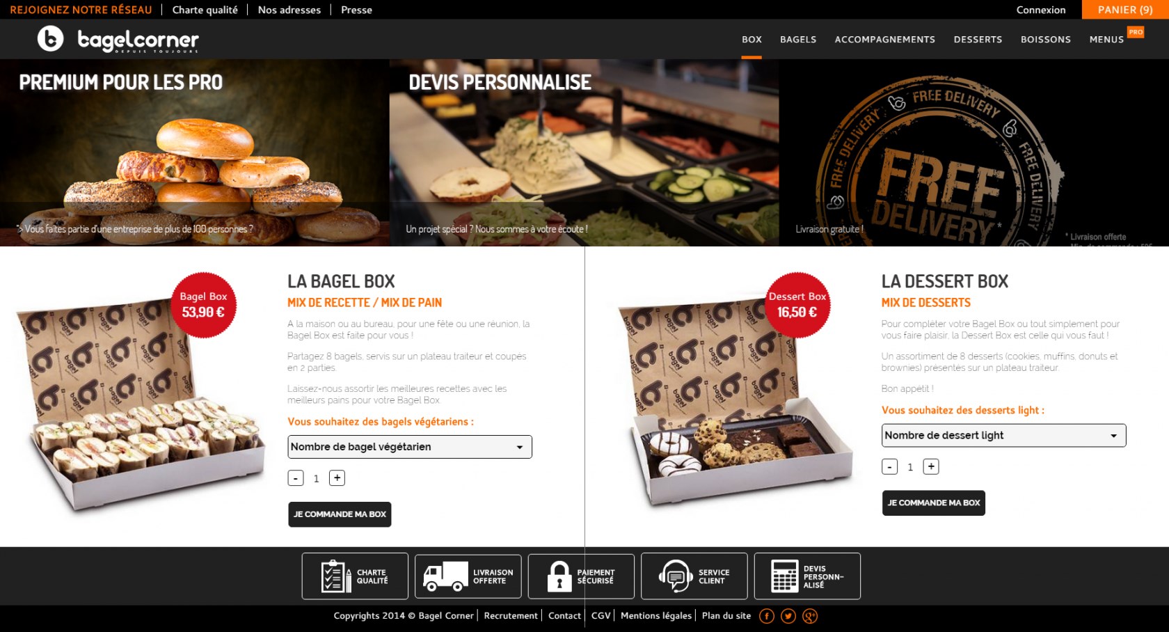 Bagel Corner, Livraison de bagels - Josh Digital